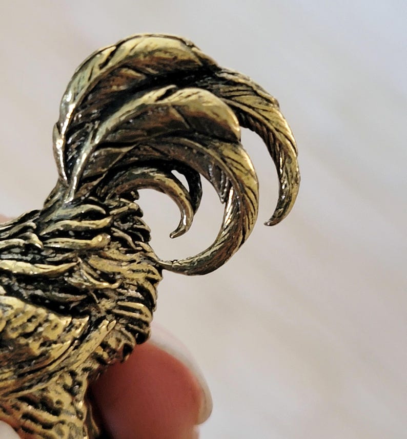 Solid Brass Rooster Figurine - Vintage Style Copper Statue – Miniature ...