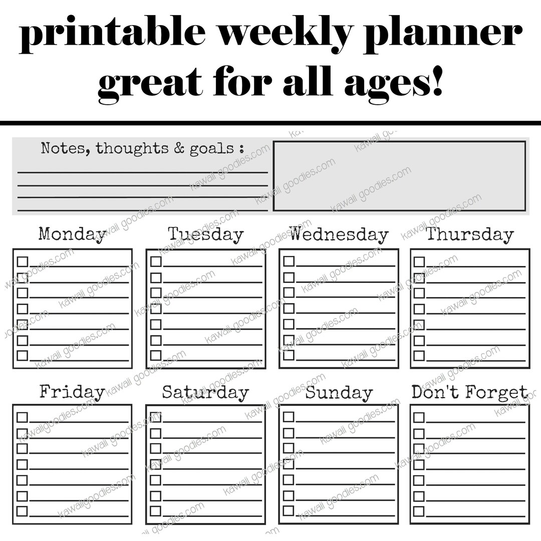 Printable Minimalist Daily Planner, Productivity Tracker, Daily ...