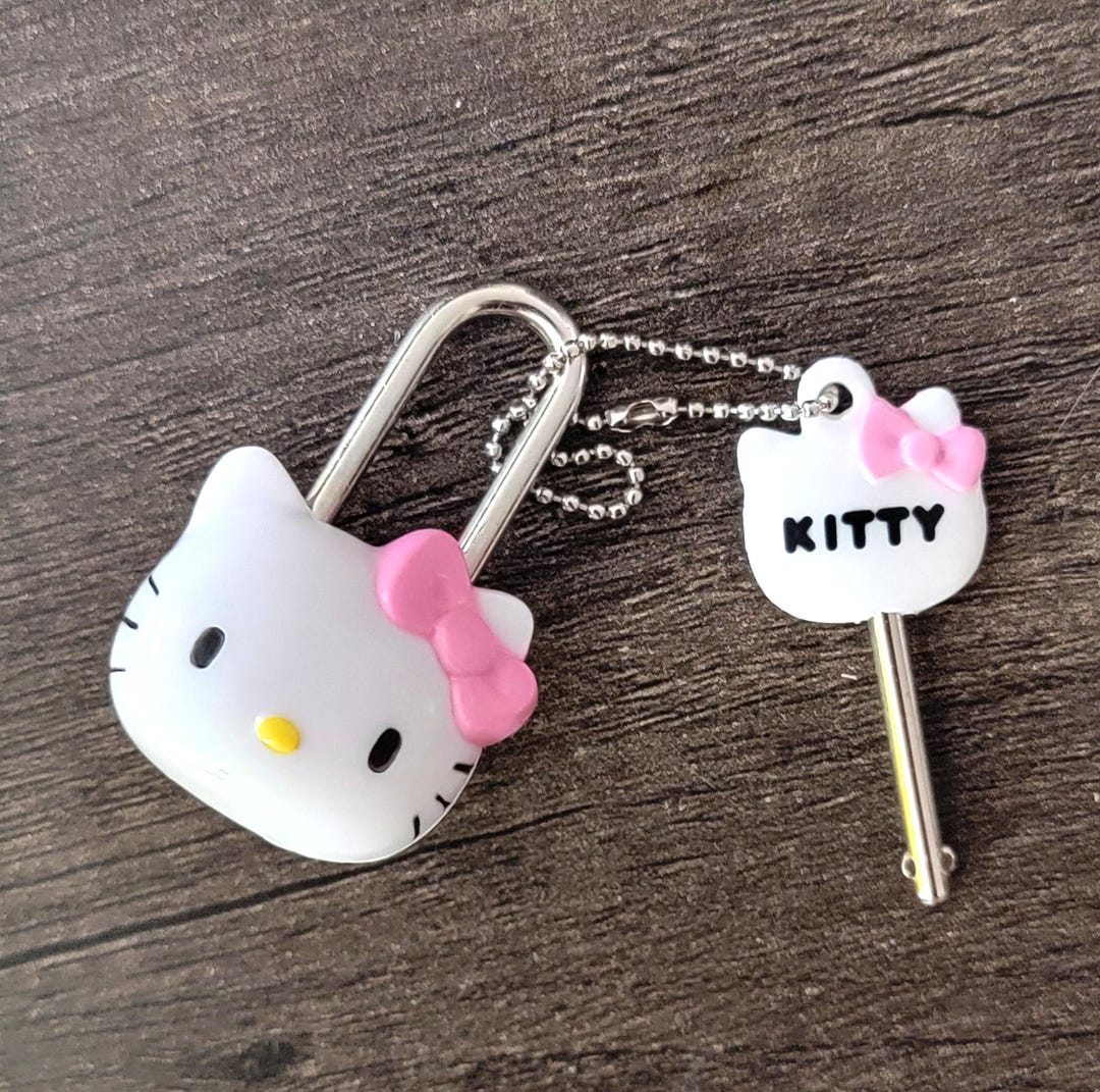 Sanrio Hello Kitty Head Padlock Key for Diary, Journal, Small Luggage ...