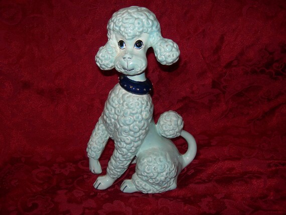 Standing Ceramic Poodles With Rhinestones