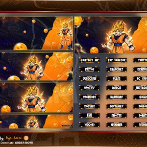 Goku Inspiriert Super Saiyan Stream Overlay Pack | Anime Twitch Panels ...