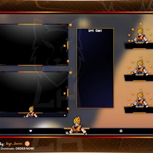 Goku Inspiriert Super Saiyan Stream Overlay Pack | Anime Twitch Panels ...