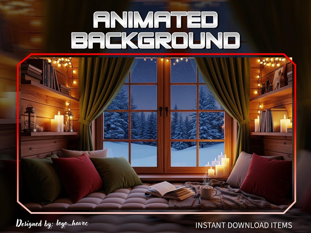 Cozy Cabin Winter Animated Background | Snowy Window Loop | Hygge ...