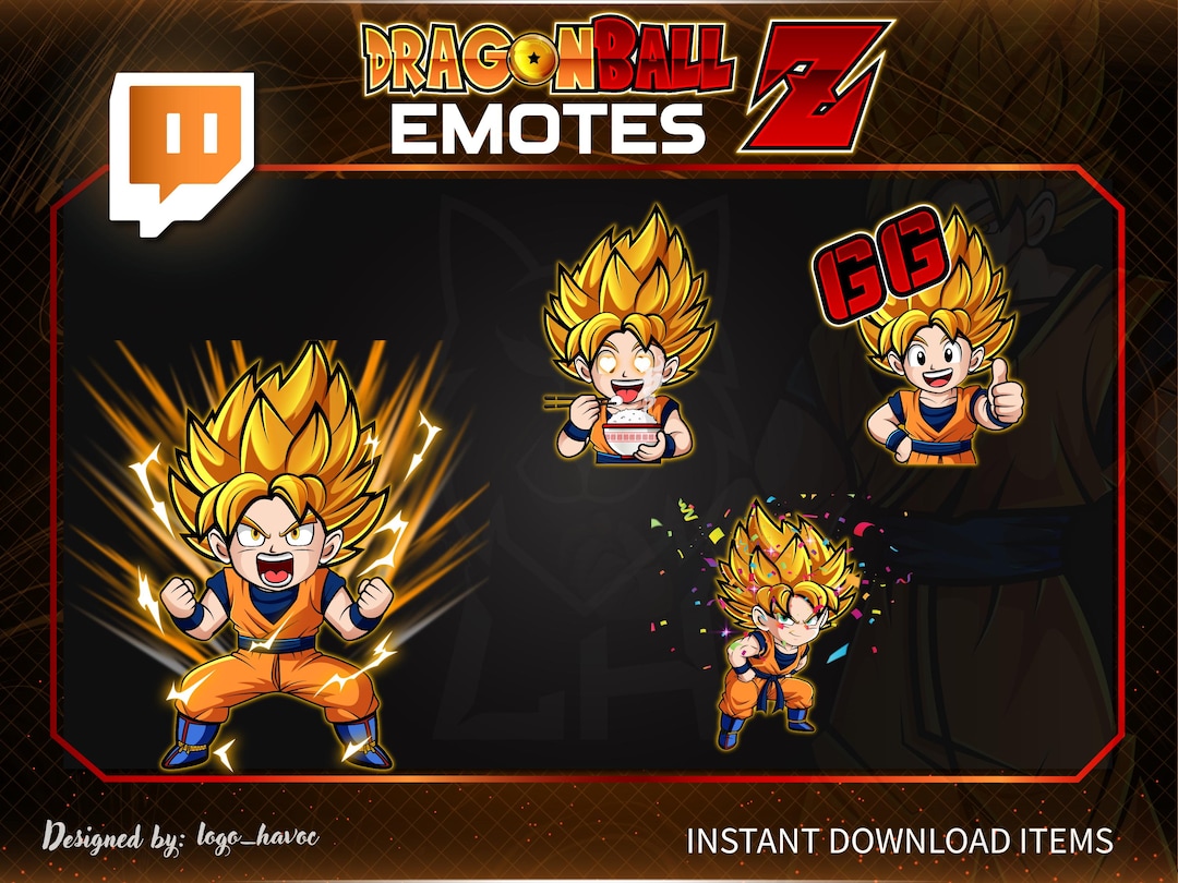 Dragon Ball Z Super Saiyan Animated Emotes: Anime Streamer Twitch ...