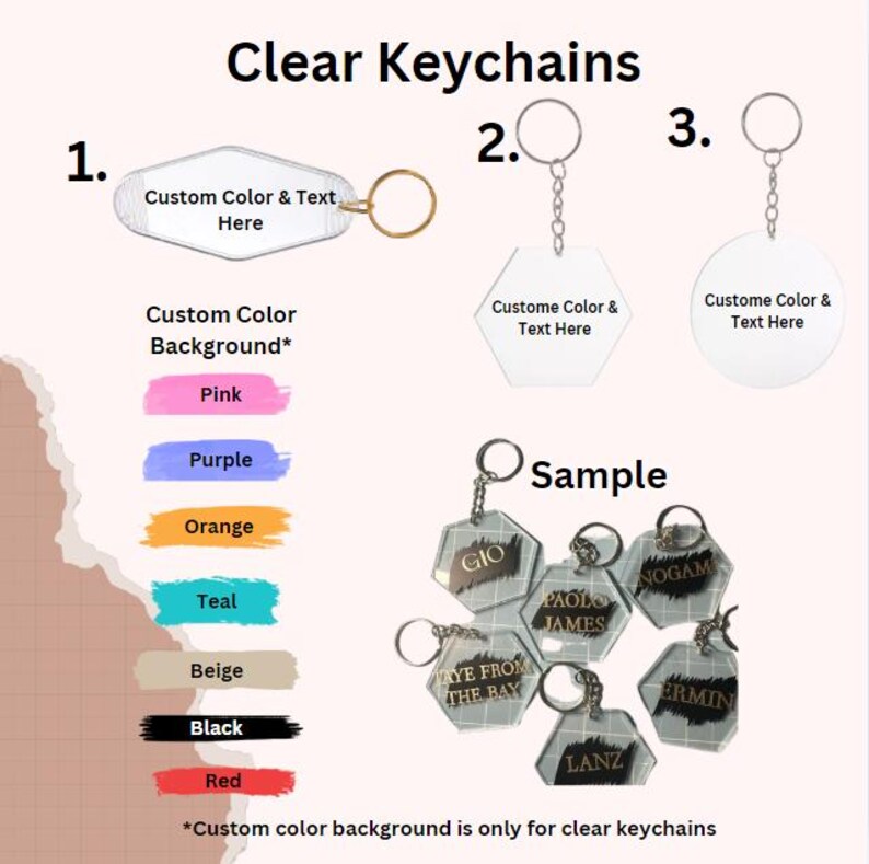 Personalized/customized Aesthetic Acrylic Keychains - Etsy