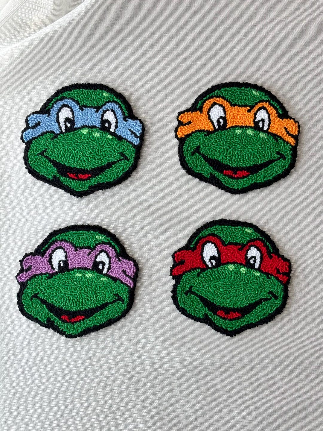 TMNT Punch Needle Coaster | Cartoon Characters Mug Rug | Ninja Handmade ...