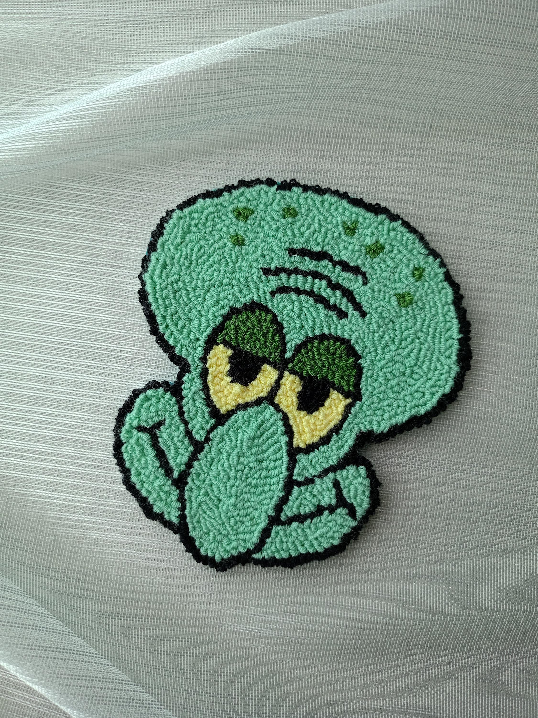 Spongebob and Squidward Punch Needle Coaster | Cartoon Characters Mug ...