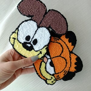 Garfield and Odie Punch Needle Coaster | Cartoon Characters Mug Rug ...