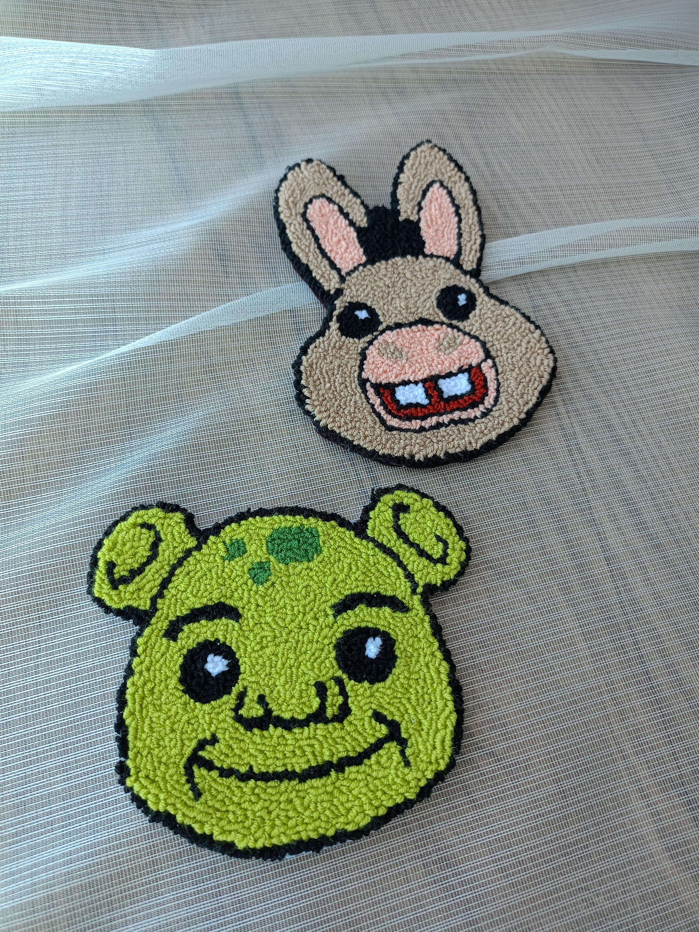 Shrek Punch Needle Coaster | Cartoon Characters Mug Rug Coaster ...