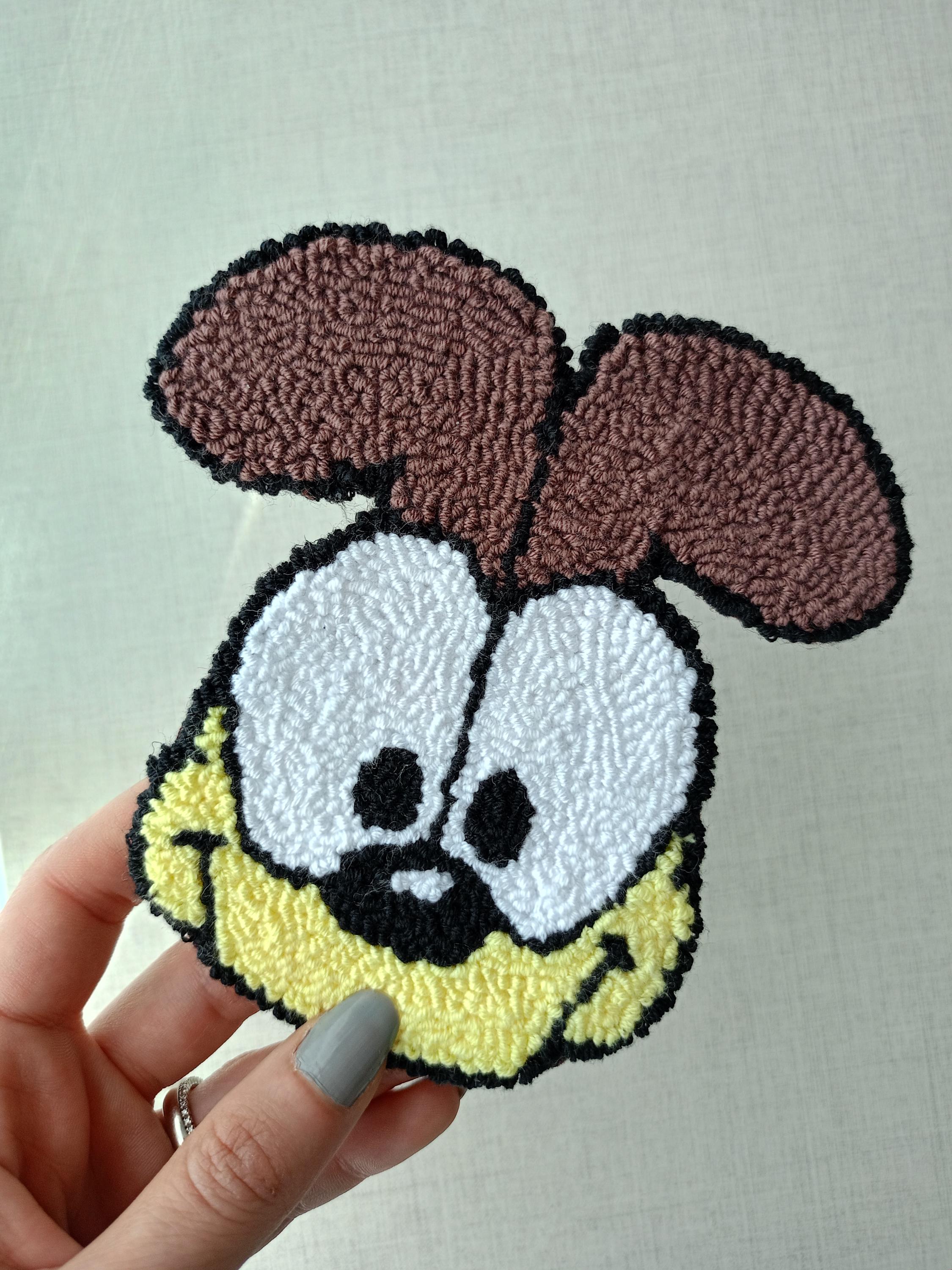 Garfield and Odie Punch Needle Coaster | Cartoon Characters Mug Rug ...