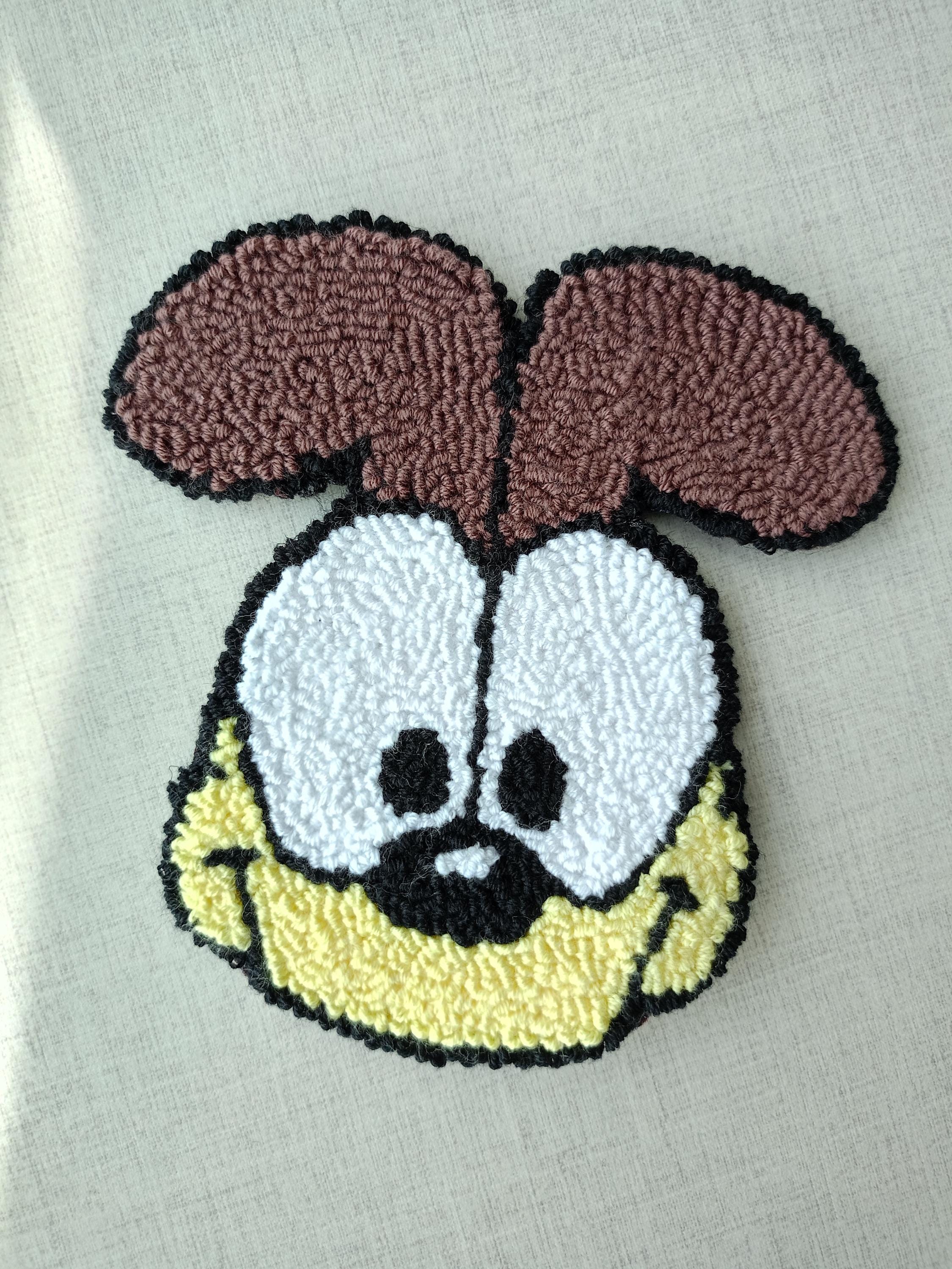 Garfield and Odie Punch Needle Coaster | Cartoon Characters Mug Rug ...