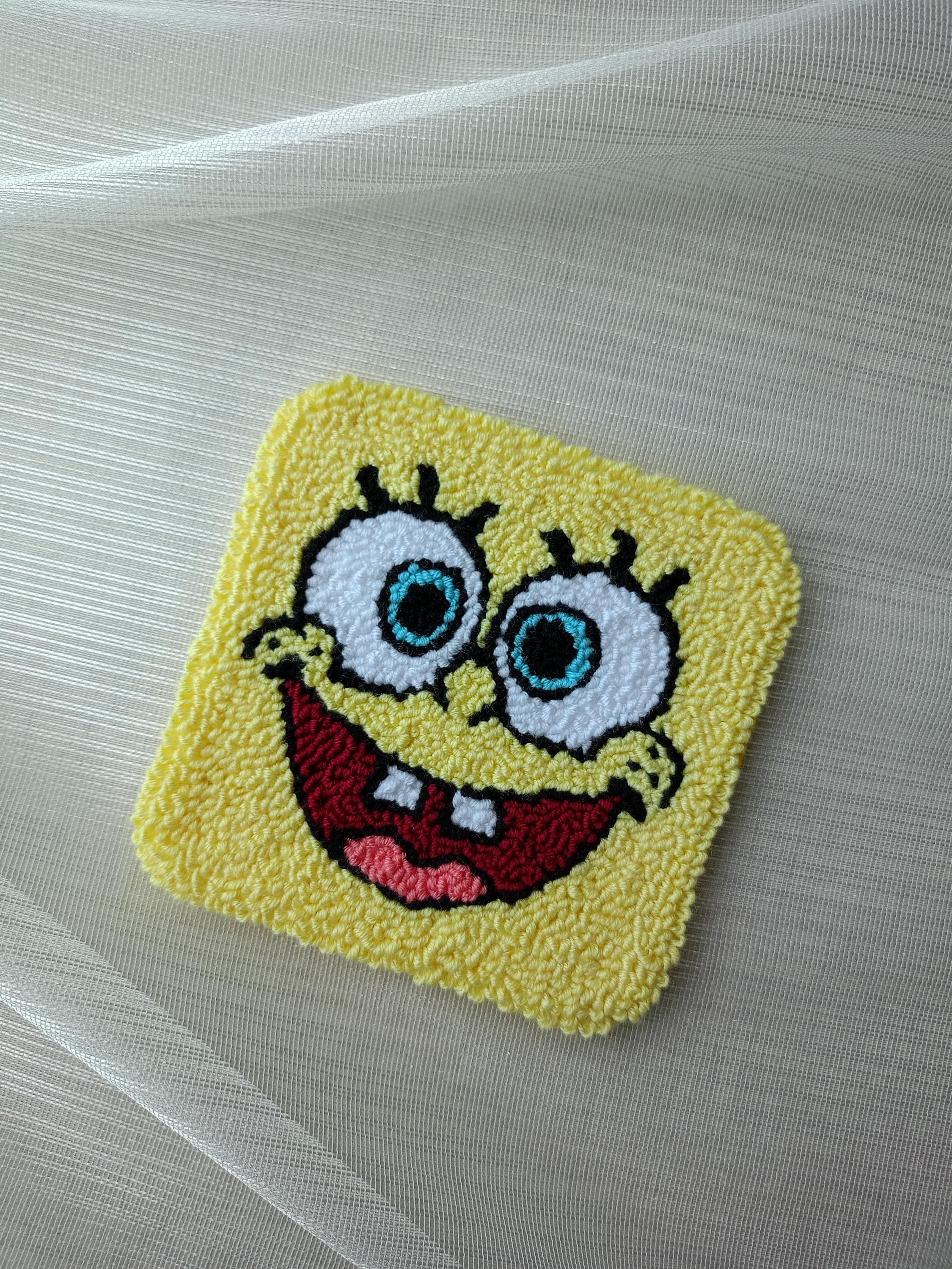 Spongebob and Squidward Punch Needle Coaster | Cartoon Characters Mug ...