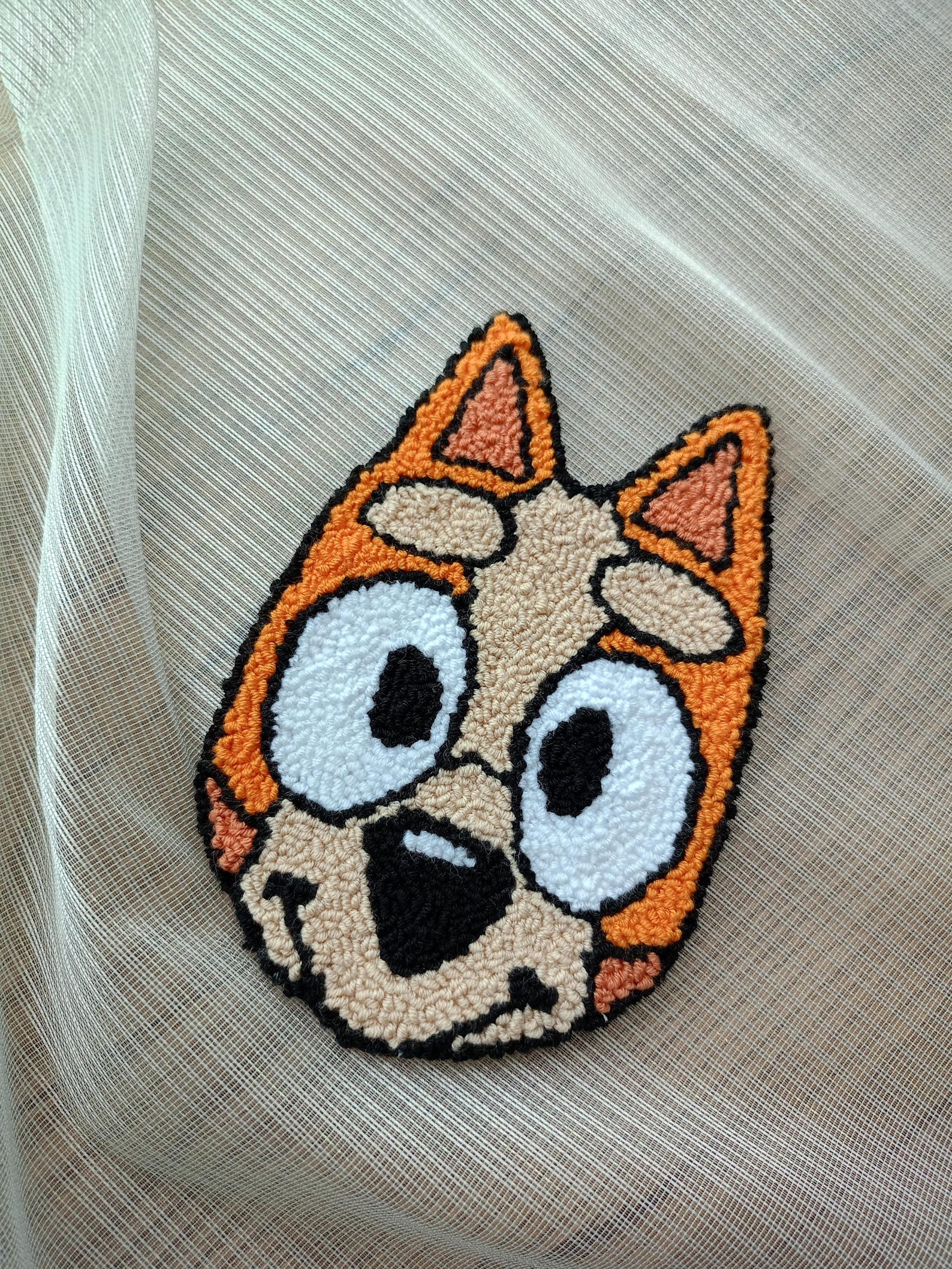 Bluey Punch Needle Coaster, Cartoon Characters Mug Rug Coaster ...