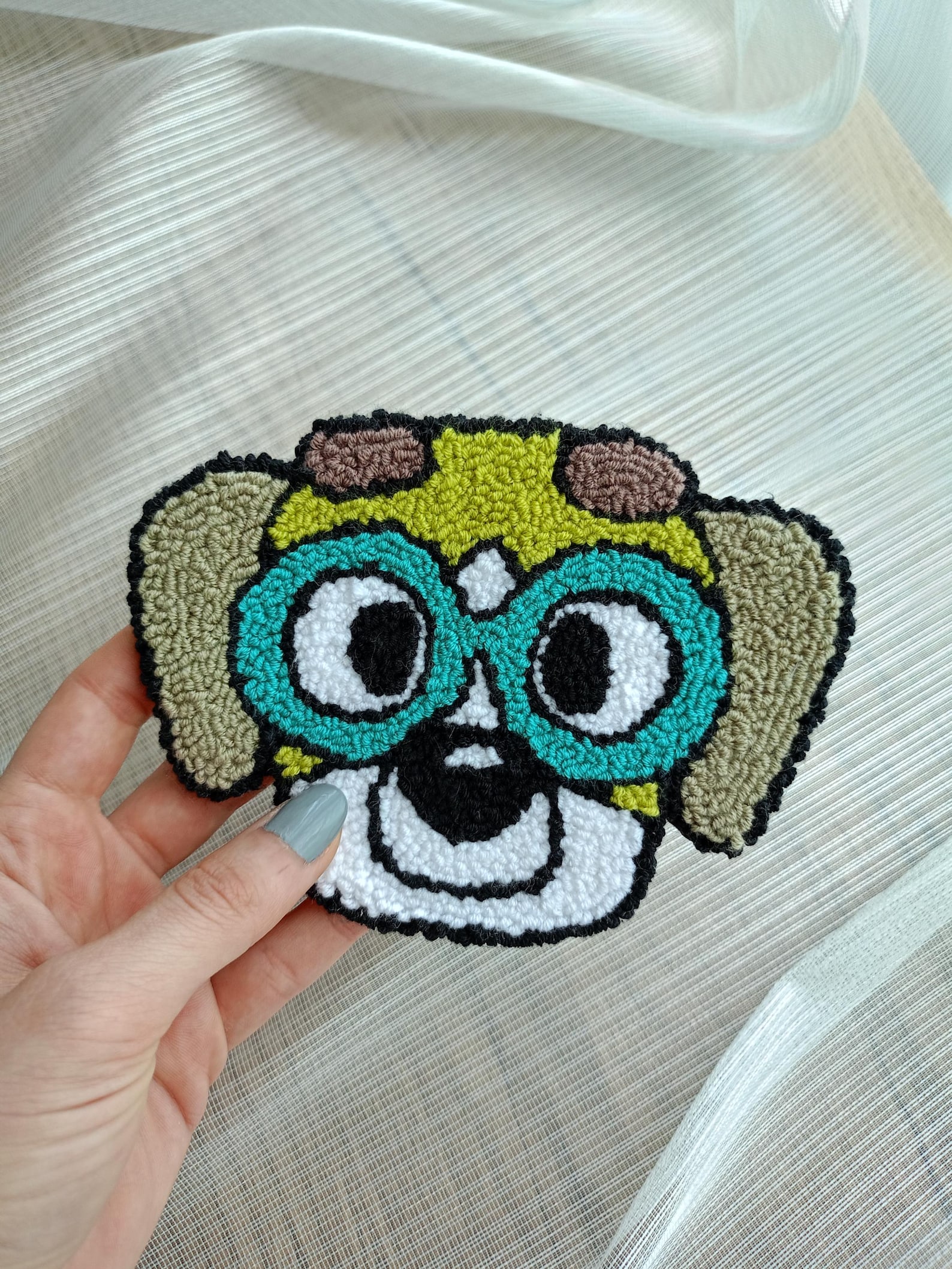 Bluey Punch Needle Coaster, Cartoon Characters Mug Rug Coaster ...