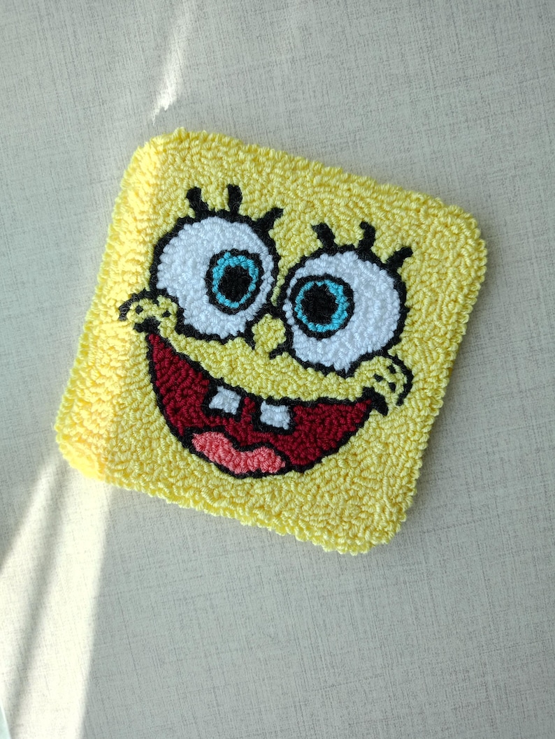 Spongebob and Squidward Punch Needle Coaster | Cartoon Characters Mug ...