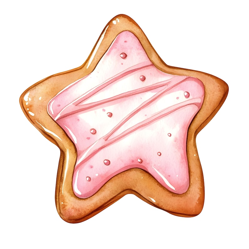 Pink Gingerbread Cookie Clipart | 20 Watercolor Christmas Cookies ...