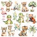 Watercolor Jungle Animals Clipart: Rainforest PNG Images (commercial ...
