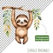Watercolor Jungle Animals Clipart: Rainforest PNG Images (commercial ...