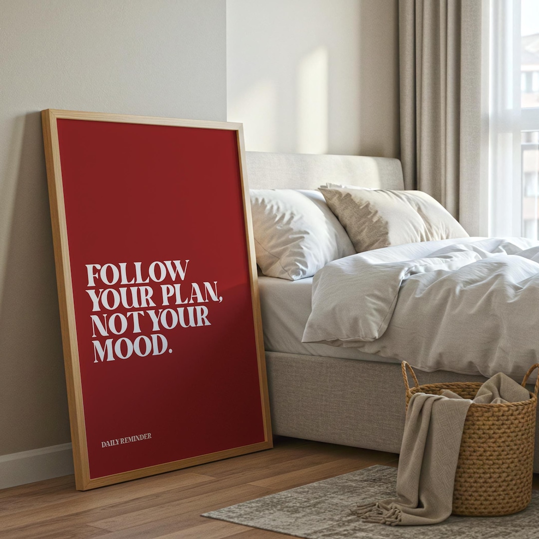 Motivational Wall Art Printable Modern Minimalist Typography Red Decor ...