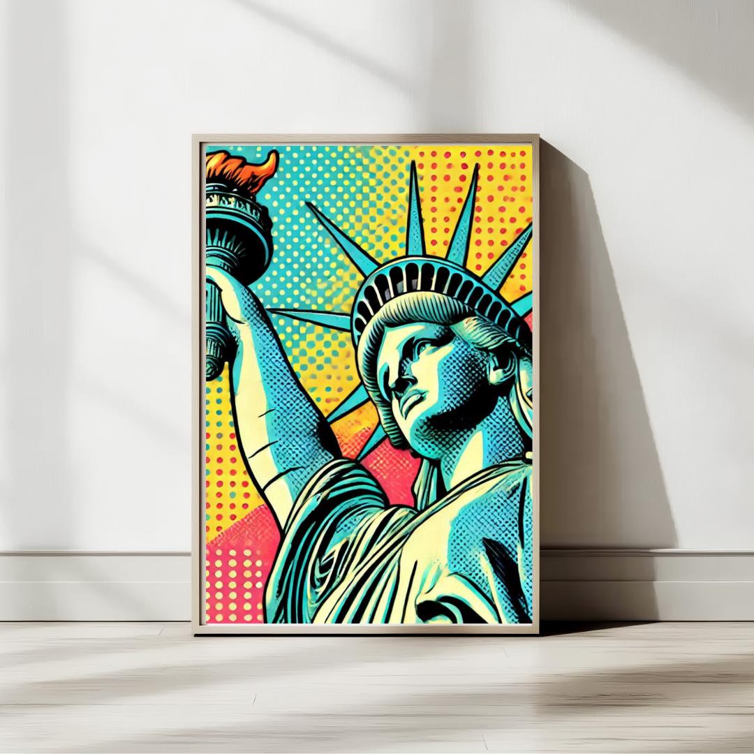 Statue of Liberty Pop Art Print: Retro NYC Decor (digital Download) - Etsy