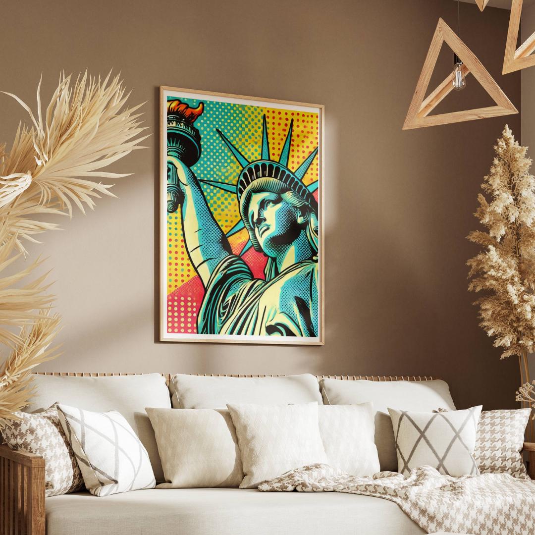 Statue of Liberty Pop Art Print: Retro NYC Decor (digital Download) - Etsy