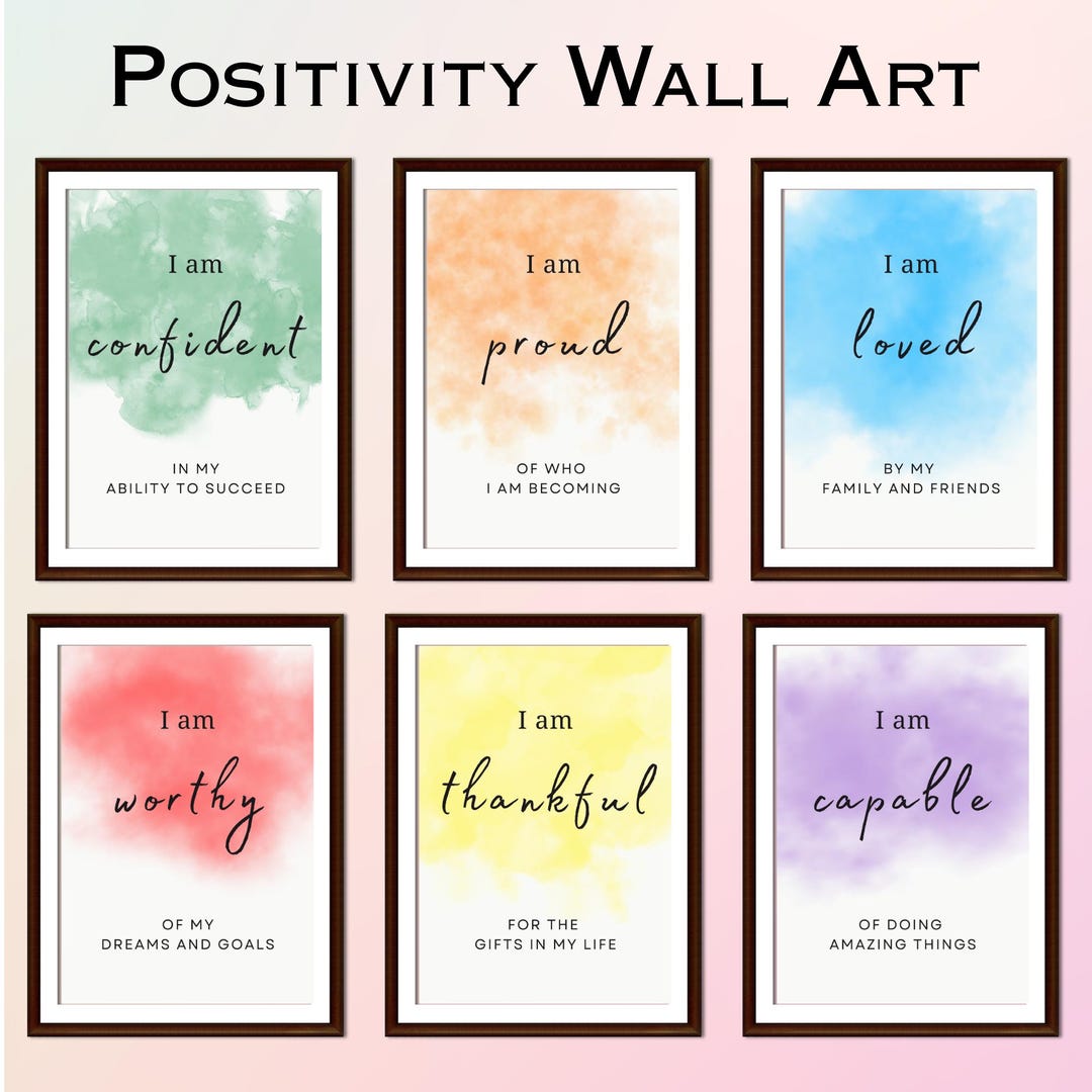 Pastel Positive Affirmations Art | Inspirational Watercolor Prints ...