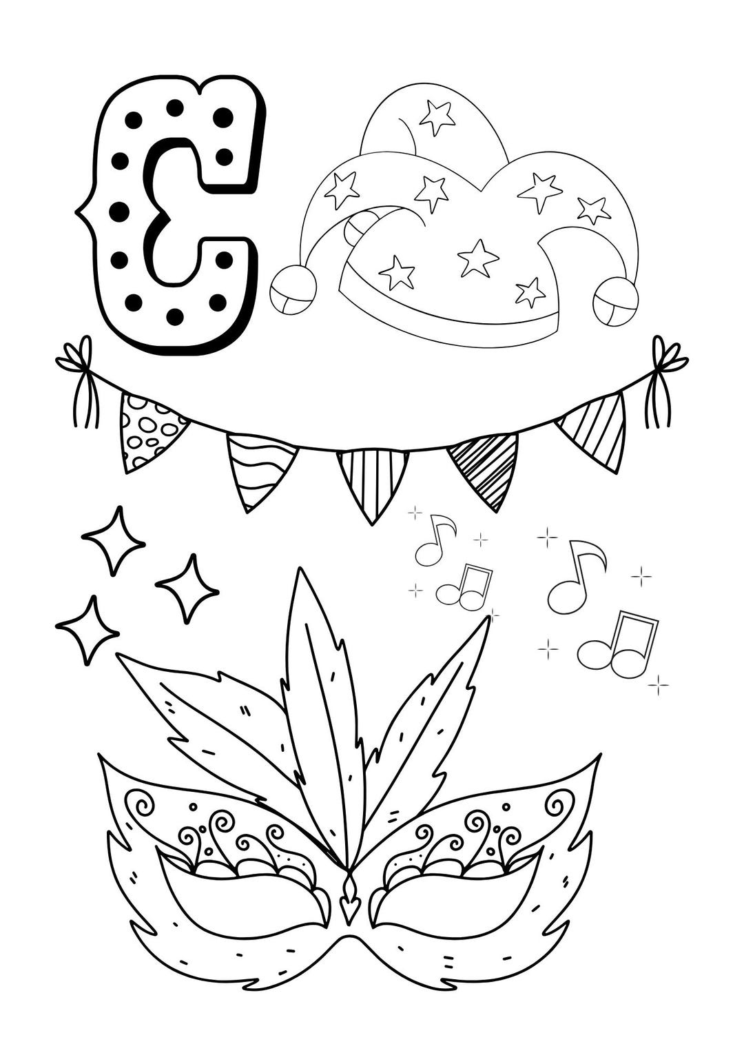 Carnival Coloring Pages for Kids - Etsy