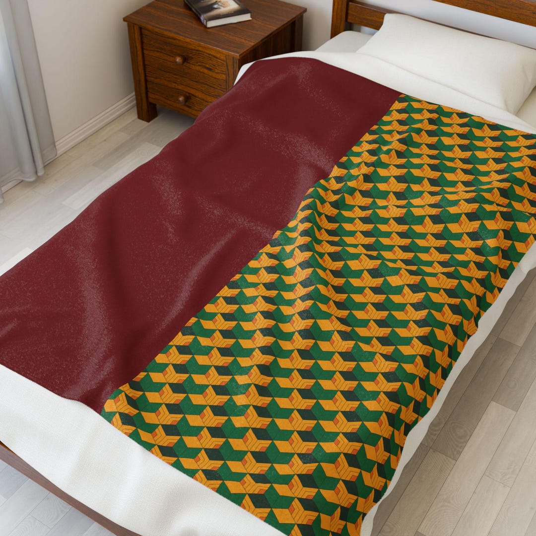 Giyu Velveteen Plush Blanket | Water Hashira Throw Blanket Inspired by ...