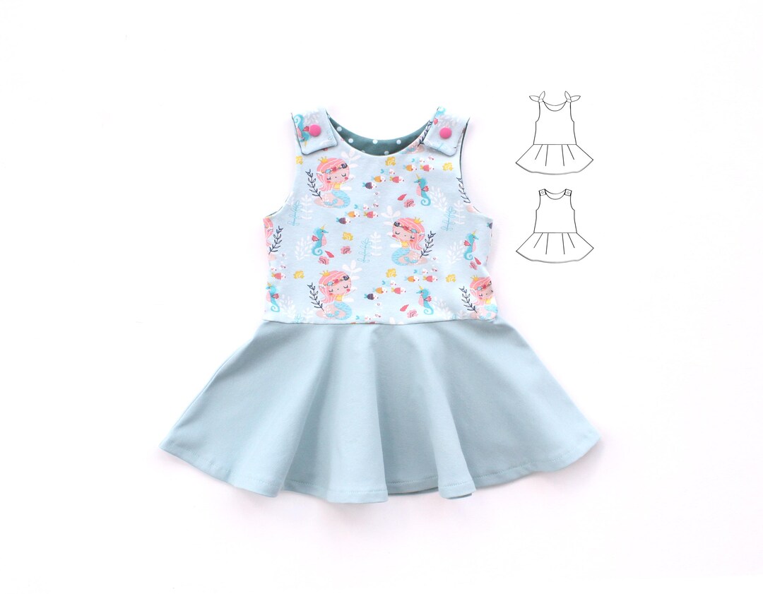 SEA LIFE Girl Dress Pinafore Sewing Pattern Pdf, Knots and Regular ...