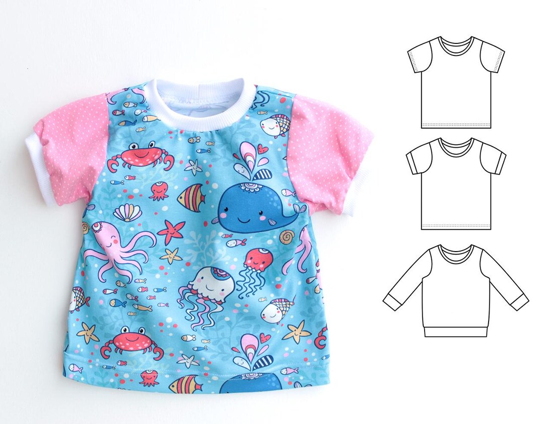 JELLY Girl Boy T Shirt Sewing Pattern Pdf, Short and Long Sleeves, Girl ...