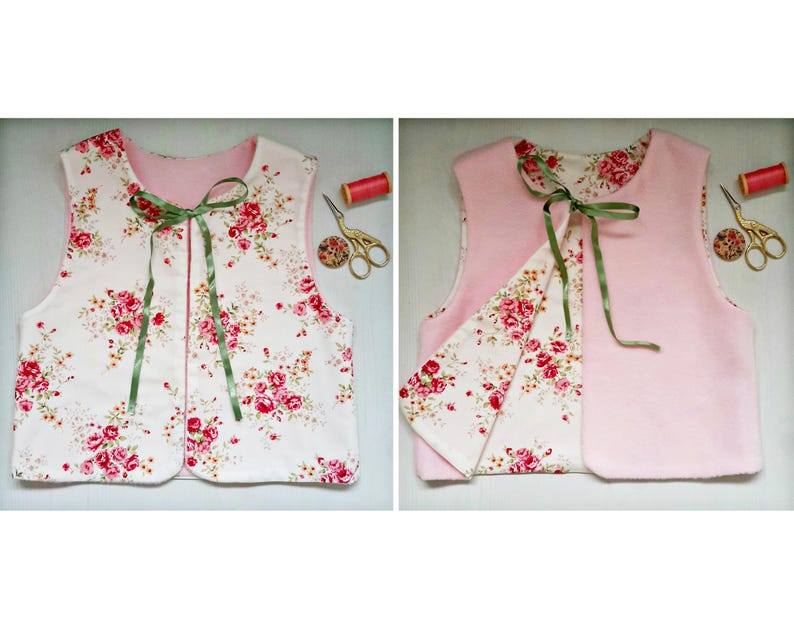 Baby Girl Vest Pattern, Pdf Sewing, Easy Reversible Vest Pattern ...