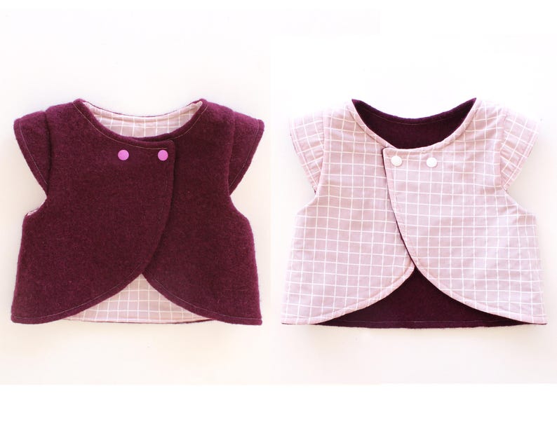 TEATIME Girl Baby Girl Vest Pattern Pdf Sewing, REVERSIBLE, Cap Sleeves ...