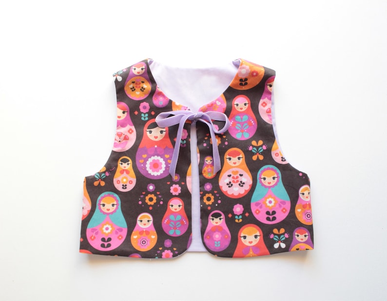 Baby Girl Vest Pattern, Pdf Sewing, Easy Reversible Vest Pattern ...