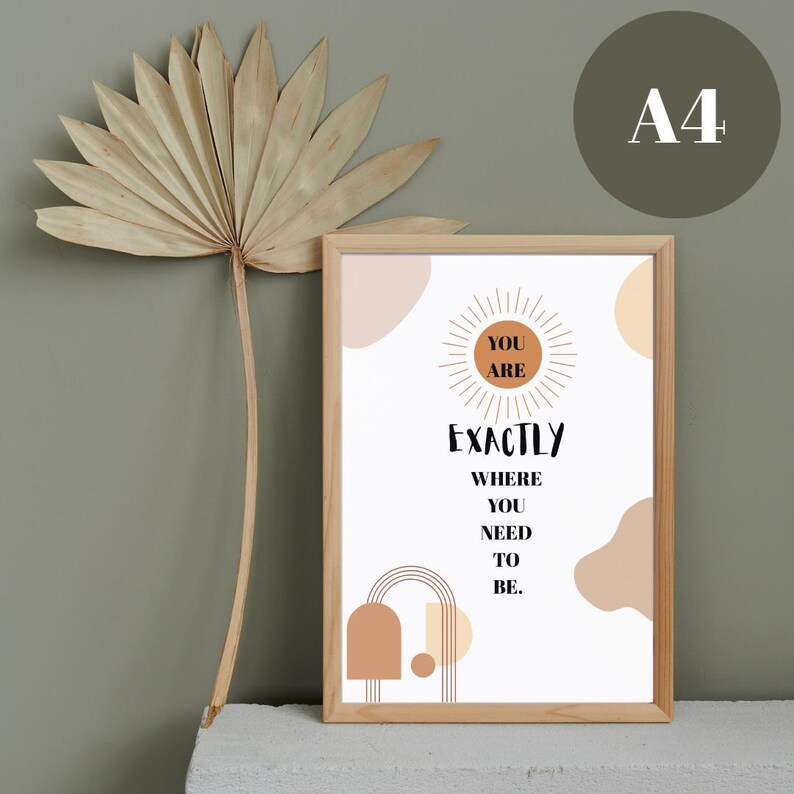 Boho Digital Wall Art - "you Are Exactly Where You Need to Be ...