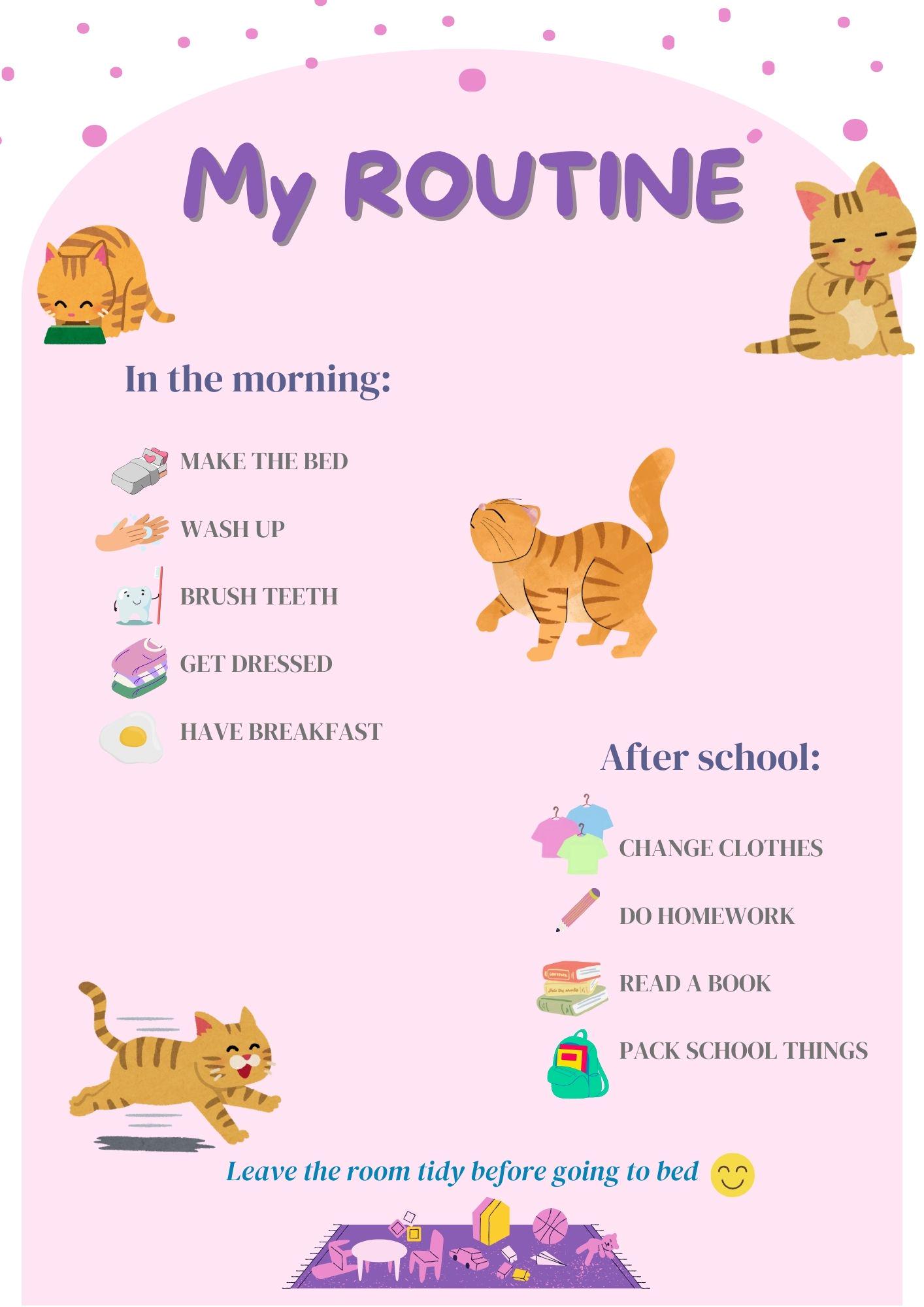 Kitten Daily Routine Chart: Kids Printable Schedule (PDF) - Etsy