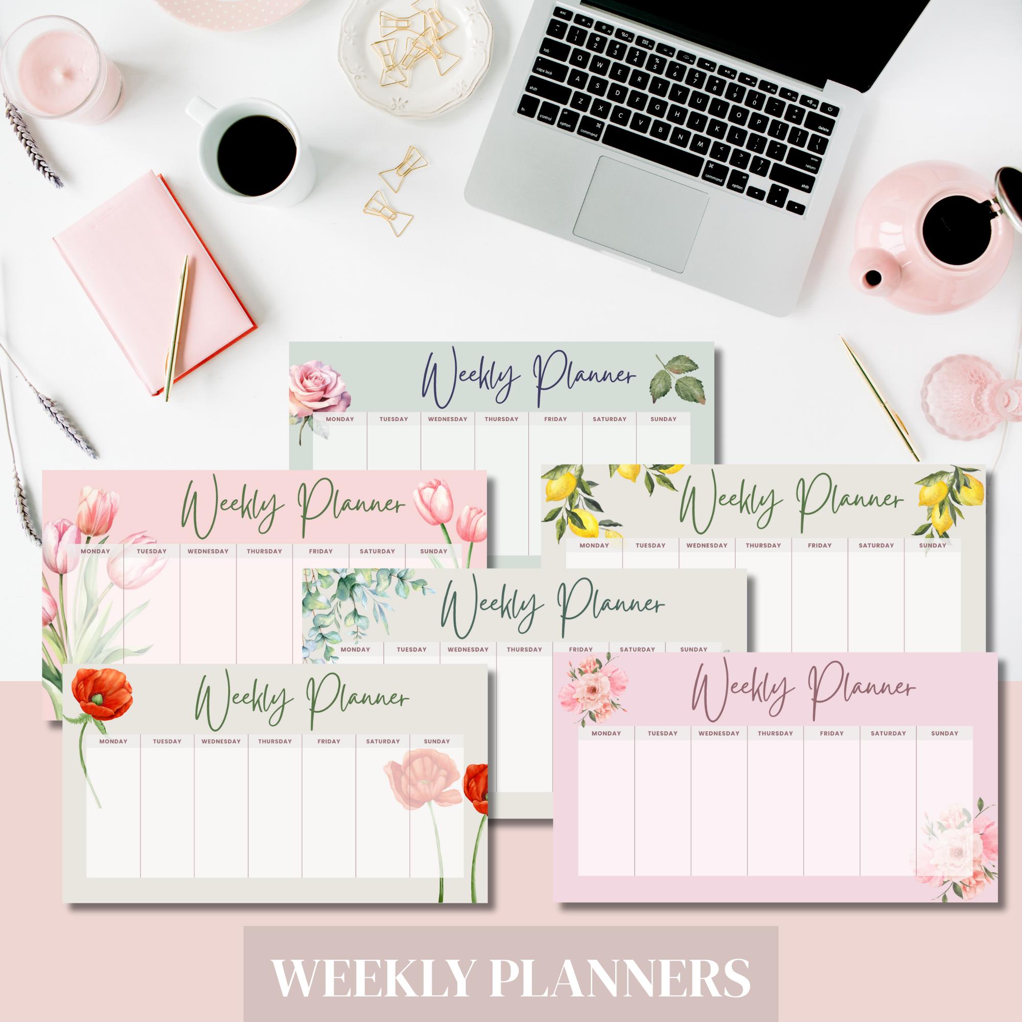 Floral Weekly Planner Printable: Elegant Flower-themed Organizer ...