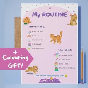 Kitten Daily Routine Chart: Kids Printable Schedule (PDF) - Etsy