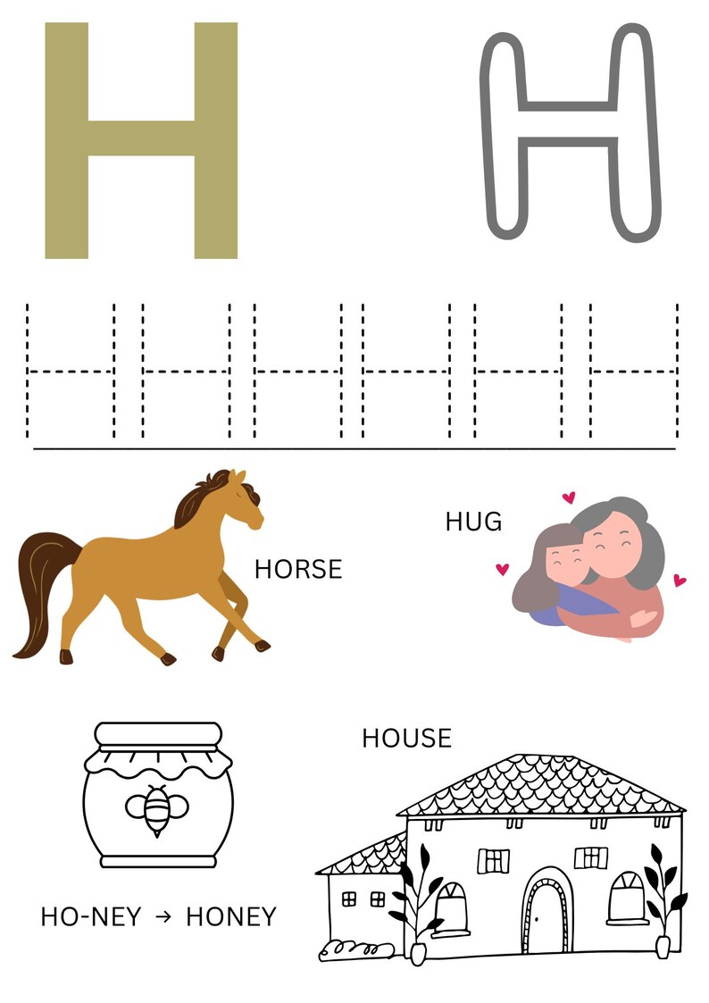 Printable Alphabet Coloring Book A-Z | Learn to Read With Phonics ...