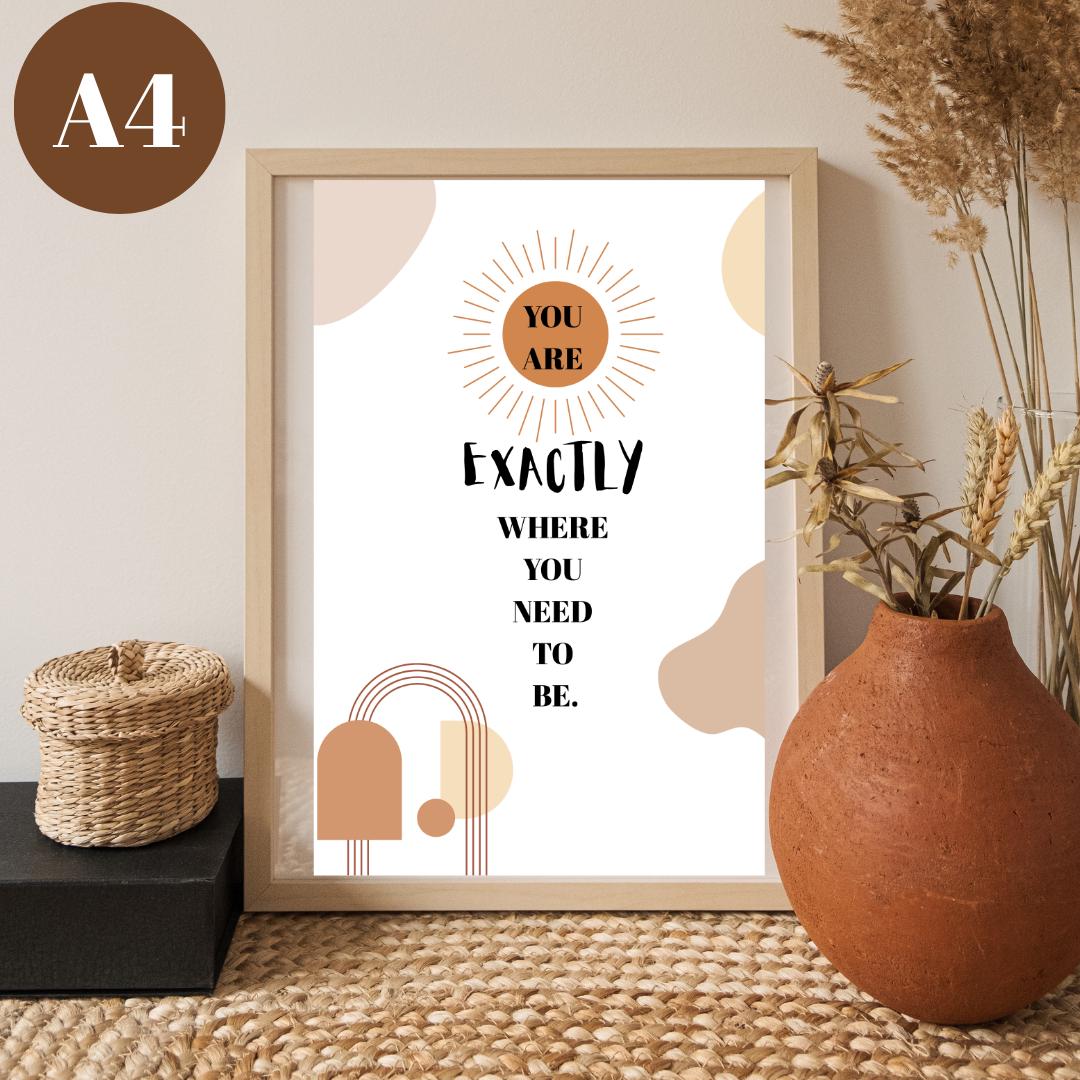 Boho Digital Wall Art - "you Are Exactly Where You Need to Be ...
