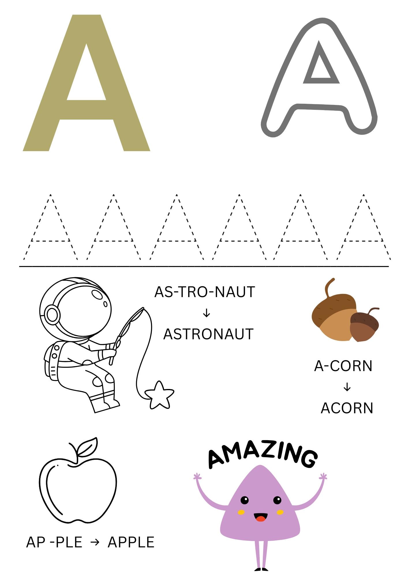 Printable Alphabet Coloring Book A-Z | Learn to Read With Phonics ...