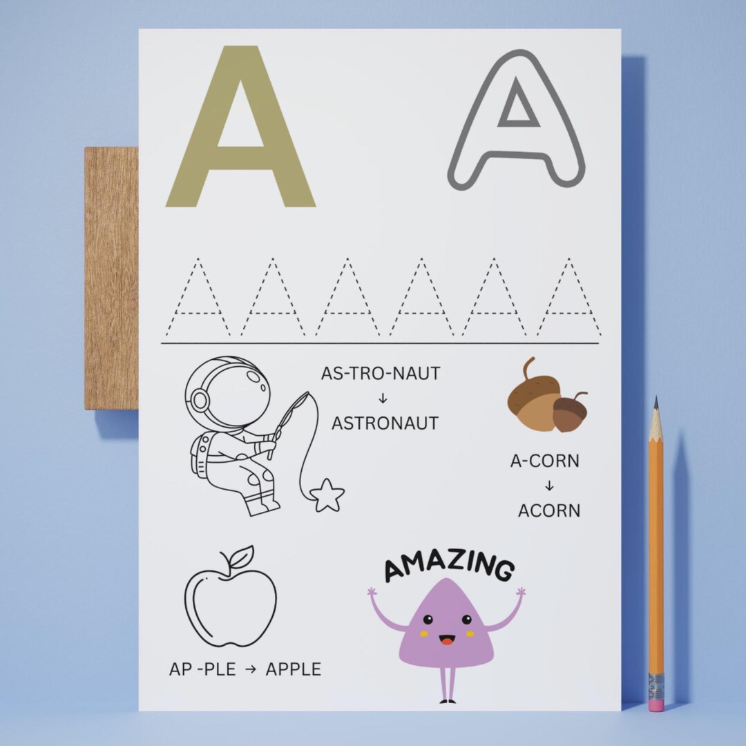 Printable Alphabet Coloring Book A-Z: Phonics & Syllables (digital ...