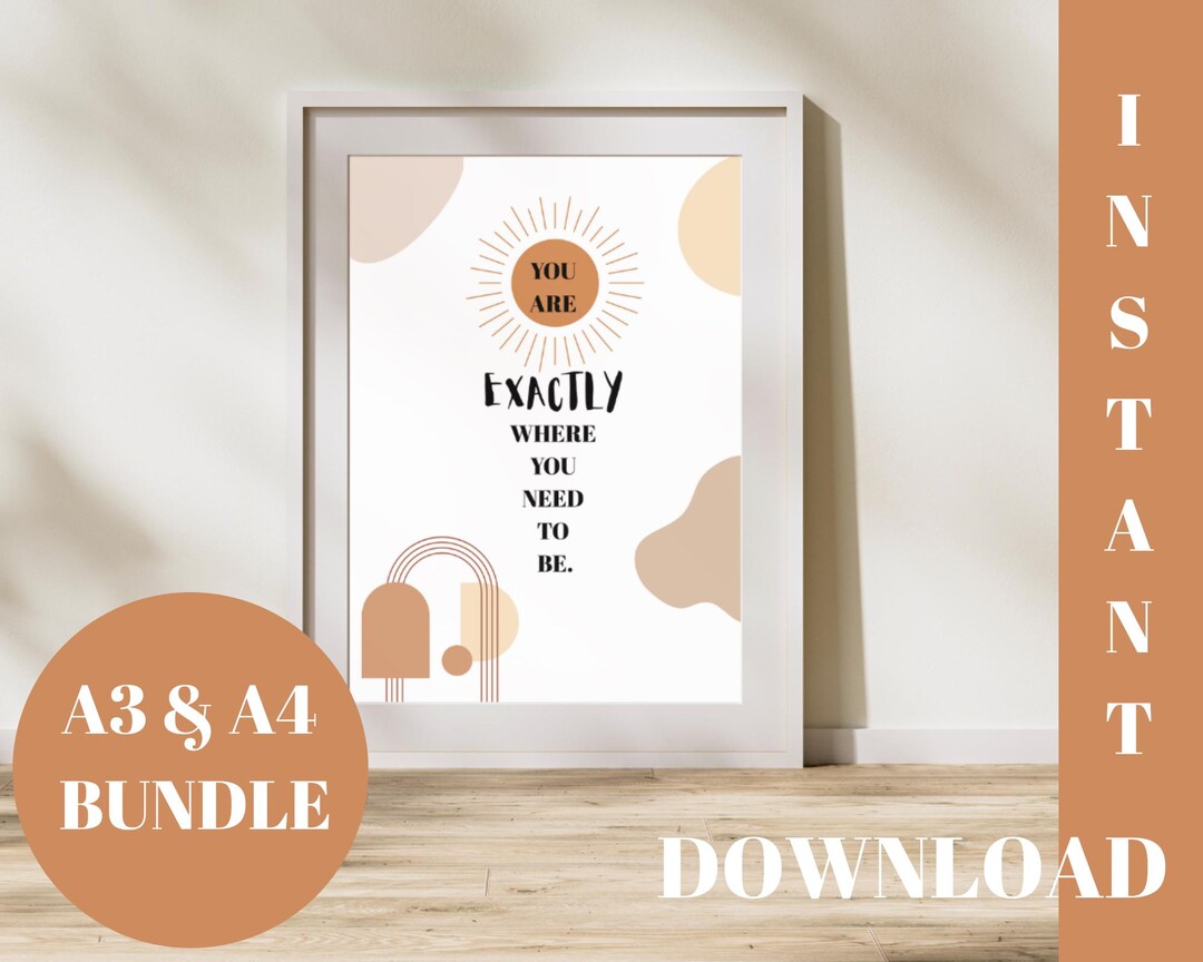 Boho Digital Wall Art - "you Are Exactly Where You Need to Be ...