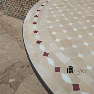 Authentic Moroccan Mosaic Outdoor Furniture | Round Dining Table With ...