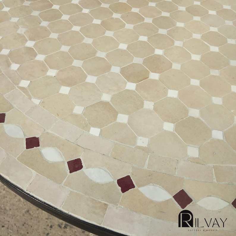 Authentic Moroccan Mosaic Outdoor Furniture | Round Dining Table With ...