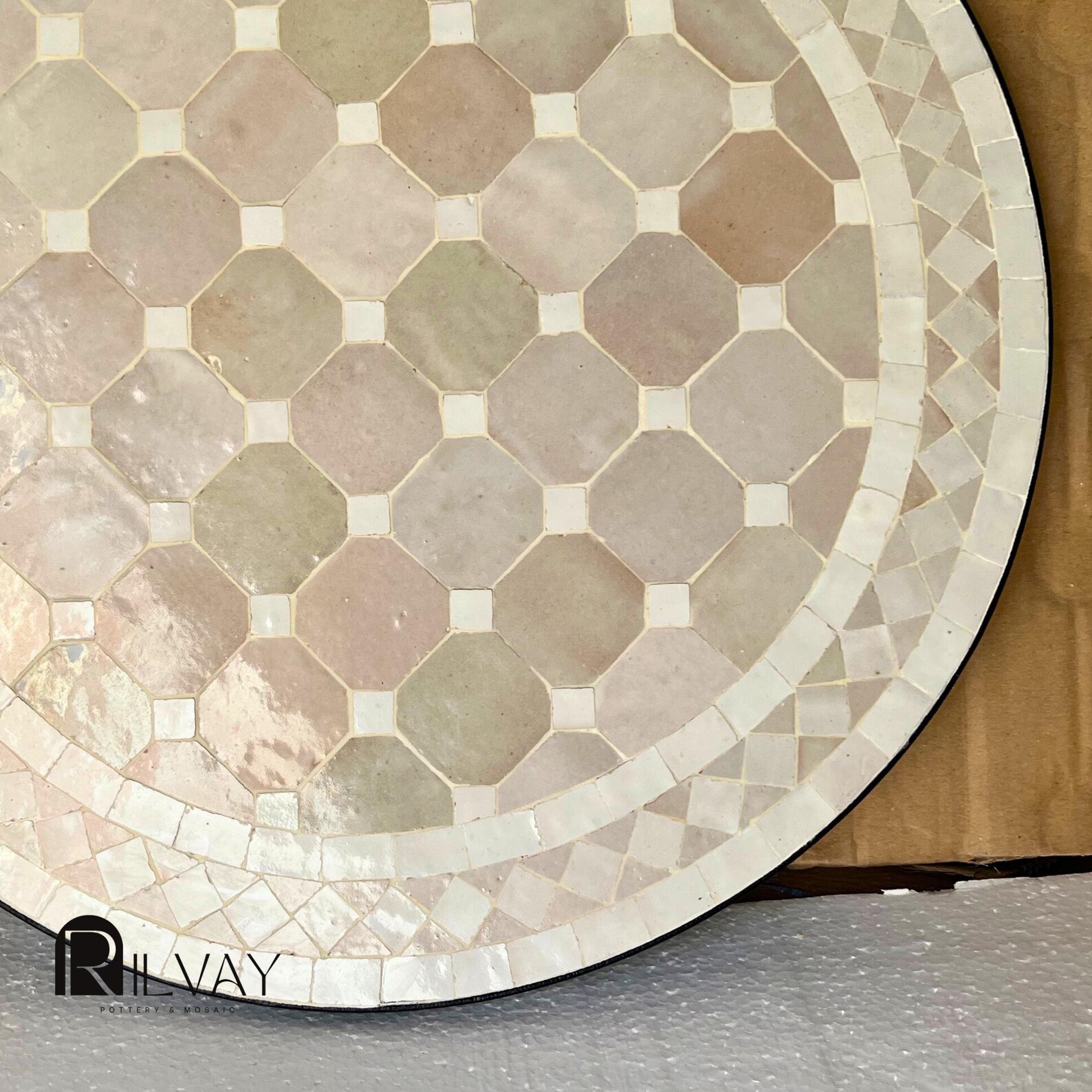 Custom Moroccan Zellige Table | Handmade Round Patio Furniture ...