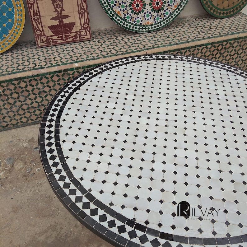 Handcrafted Moroccan Mosaic | Round Garden & Living Room Furniture ...