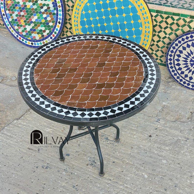 Handmade Moroccan Mosaic Bistro Table: Outdoor Patio Coffee Table - Etsy