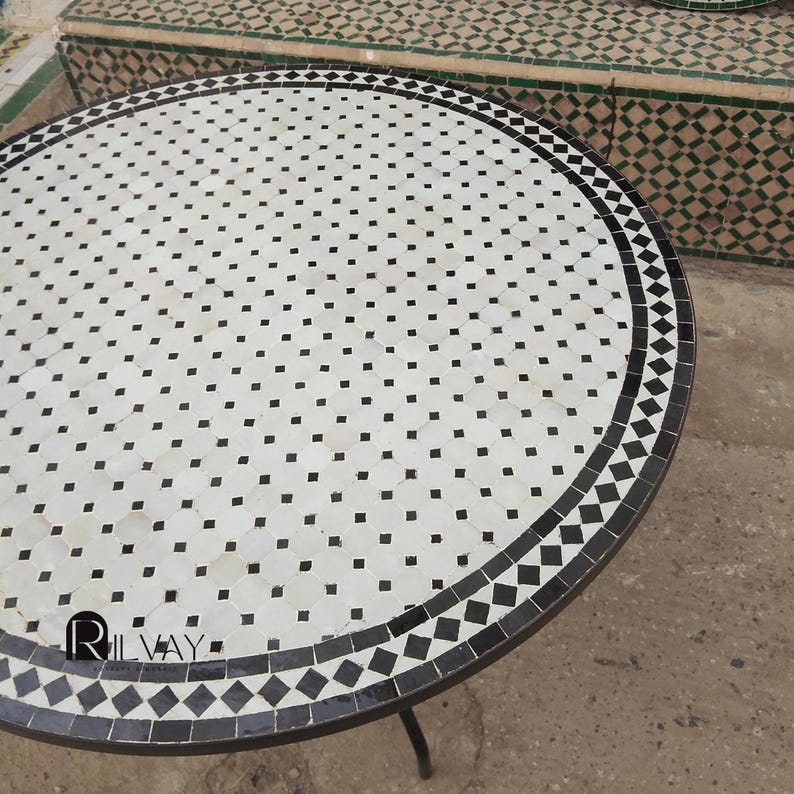 Handcrafted Moroccan Mosaic | Round Garden & Living Room Furniture ...