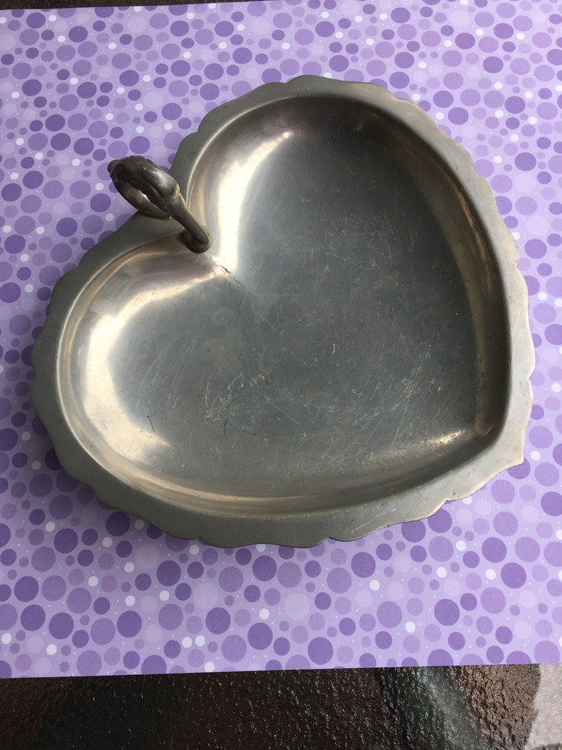 Vintage Insico Pewter Heart Shaped Footed Dish With - Etsy
