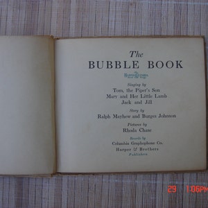 The Bubble Book the Harper Columbia Book That Sings First - Etsy